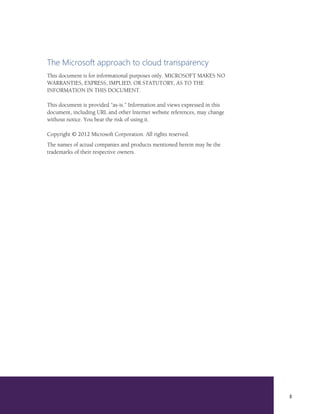 The Microsoft approach to Cloud Transparency | PDF