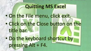 The Microsoft Excel Program | PPT