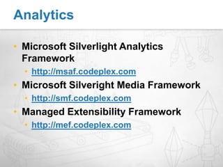 TechDays 2010 Portugal - The Microsoft Silverlight Analytics Framework 16x9 | PPT