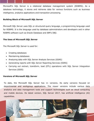 The Microsoft SQL Server: An Introductory Guide | PDF