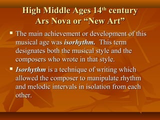 The middle ages | PPT | Classical Music | Music
