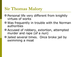The Middle Ages Chaucer Malory | PPT
