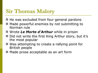 The Middle Ages Chaucer Malory | PPT