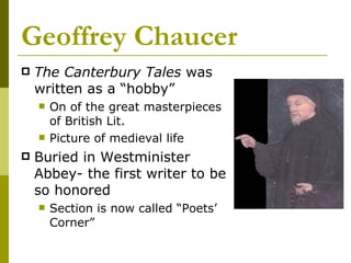 The Middle Ages Chaucer Malory | PPT