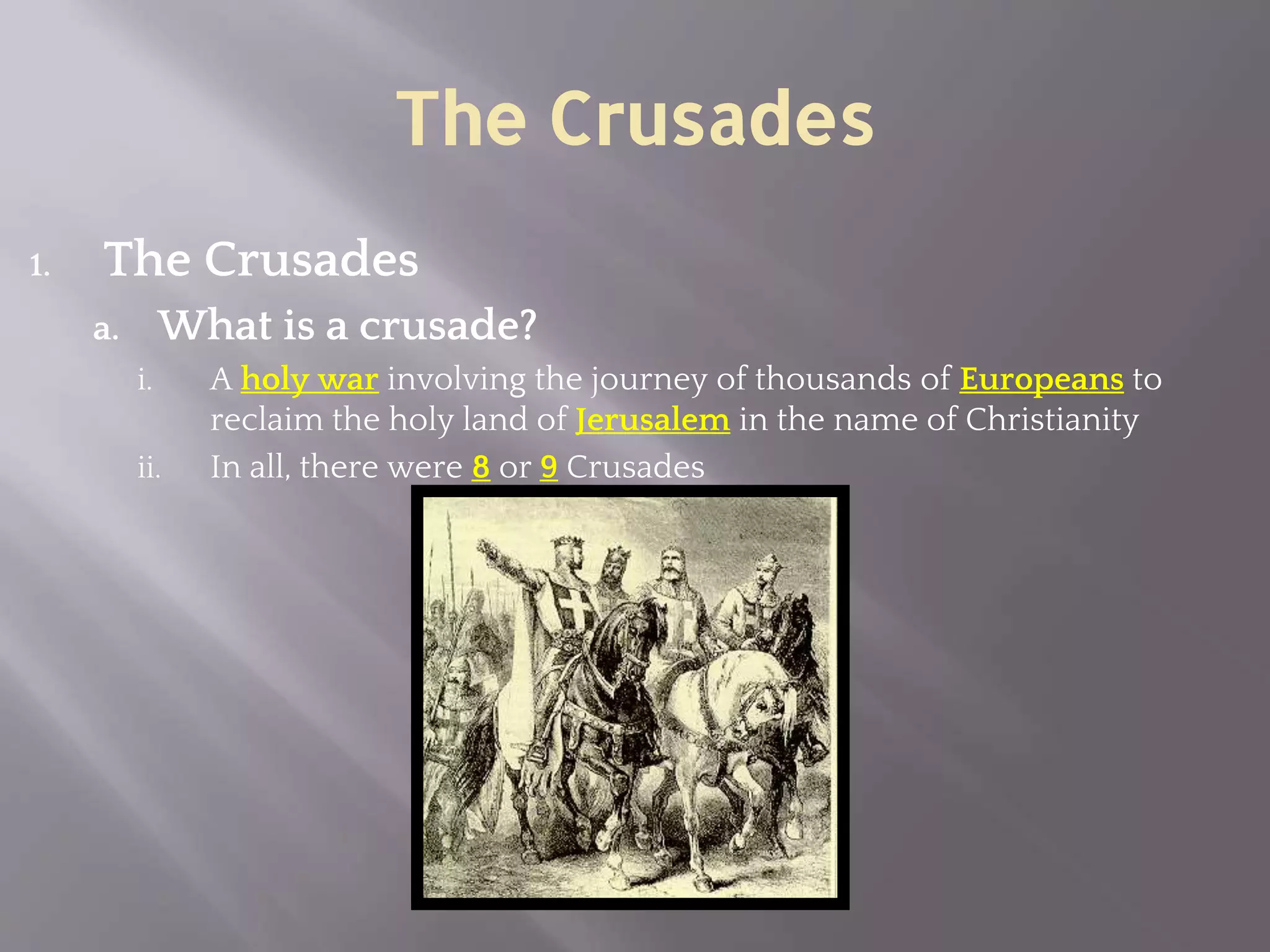 The middle ages outcome the crusades | PPT