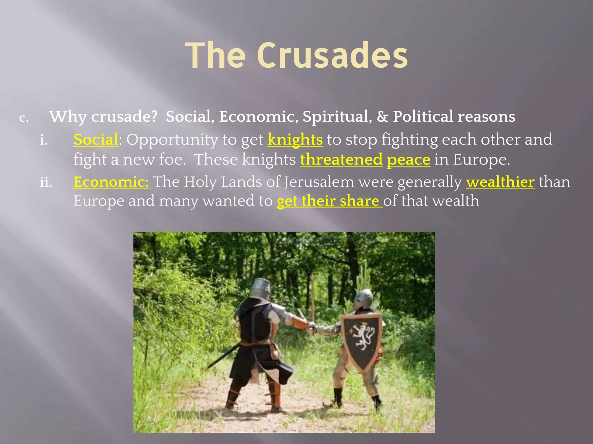 The middle ages outcome the crusades | PPT