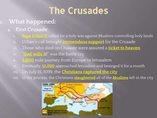 The middle ages outcome the crusades | PPTX