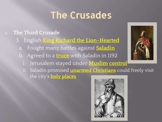 The middle ages outcome the crusades | PPT