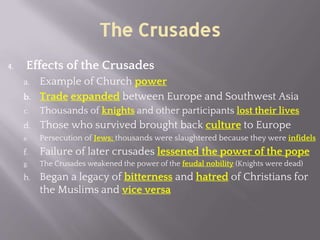 The middle ages outcome the crusades | PPT