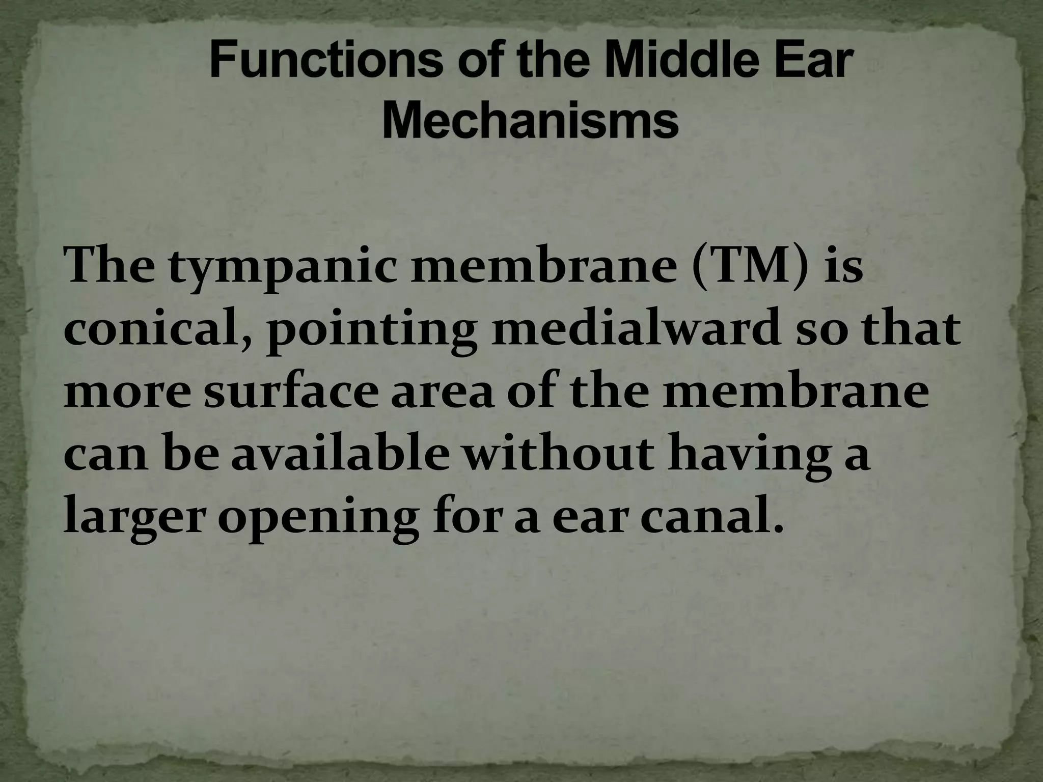 The middle ear mechanisms | PPTX