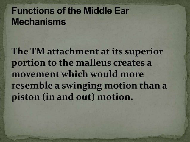 The middle ear mechanisms | PPTX | Ear, Nose and Throat Conditions ...