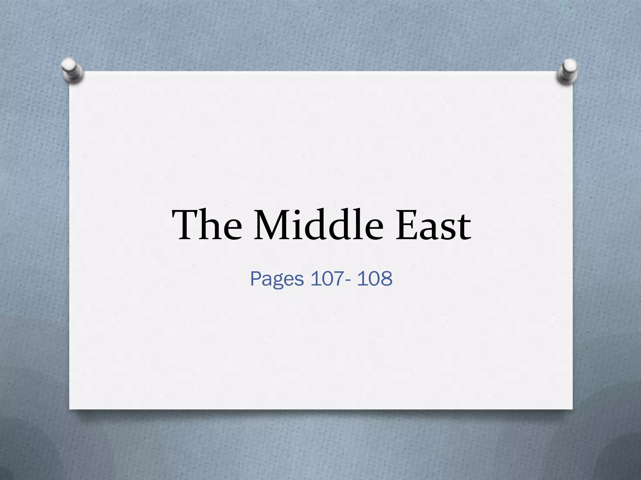 The Middle East- Introduction | PPTX