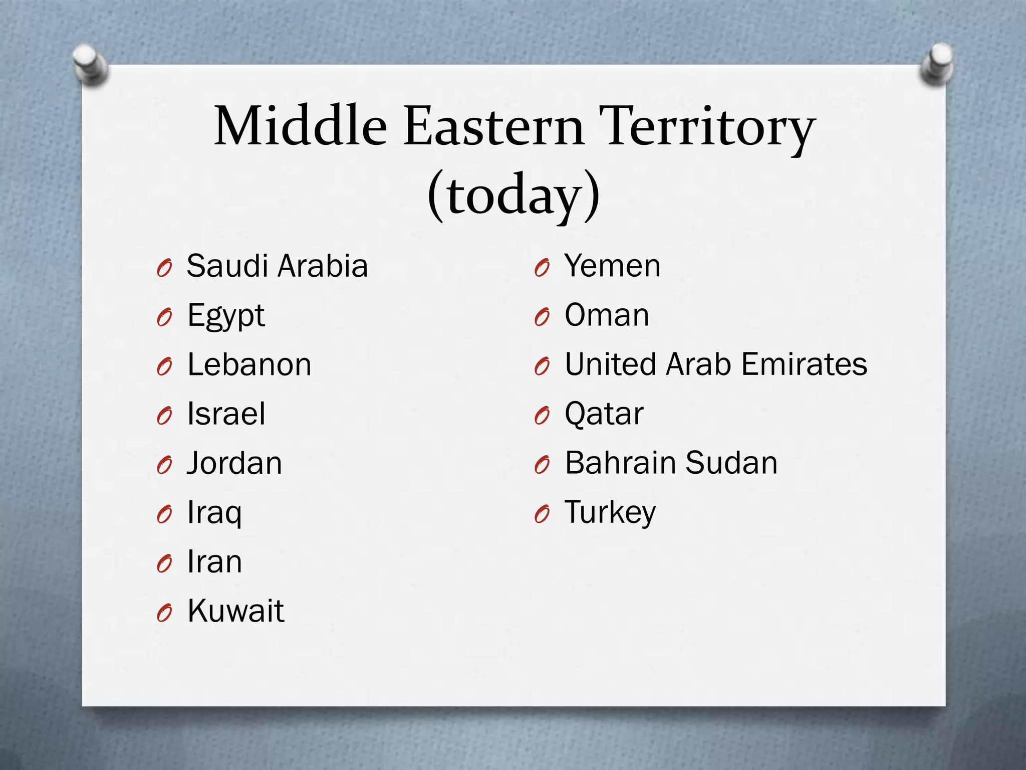 The Middle East- Introduction | PPTX