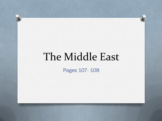 The Middle East- Introduction | PPTX