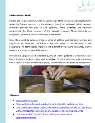 The Middle East in a Cup: Consistency and Anonymity in Islamic Patterns ...