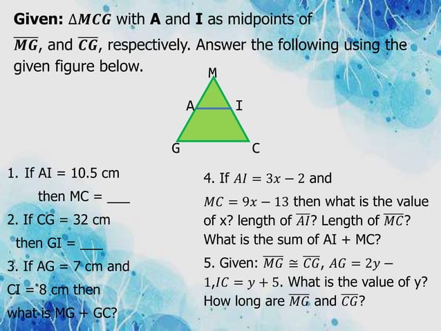 THE MIDLINE THEOREM-.pptx GRADE 9 MATHEMATICS THIRD QUARTER | PPTX ...