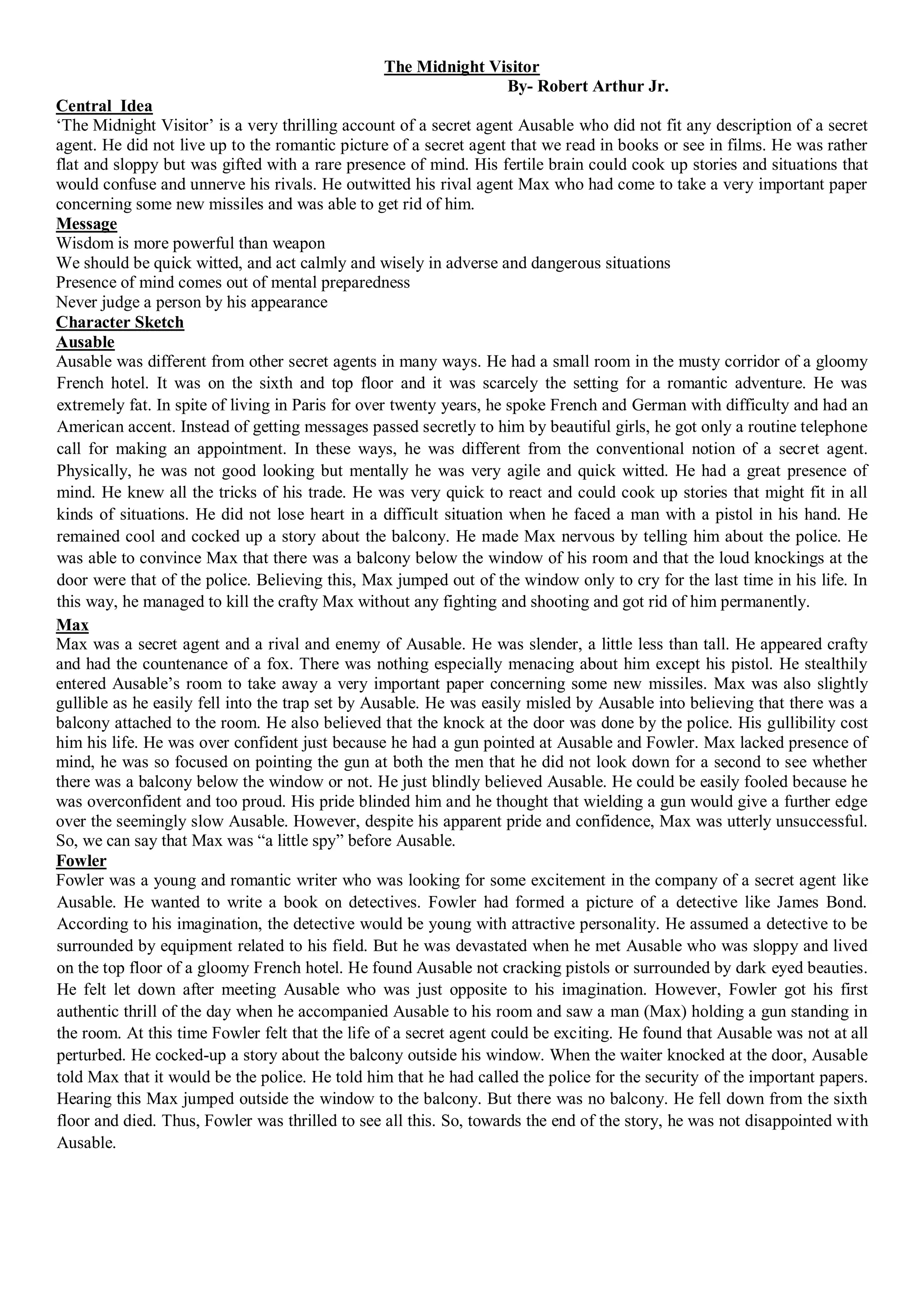 The Midnight Visitor.pdf | Arms & Ammunition | Sensitive Topics