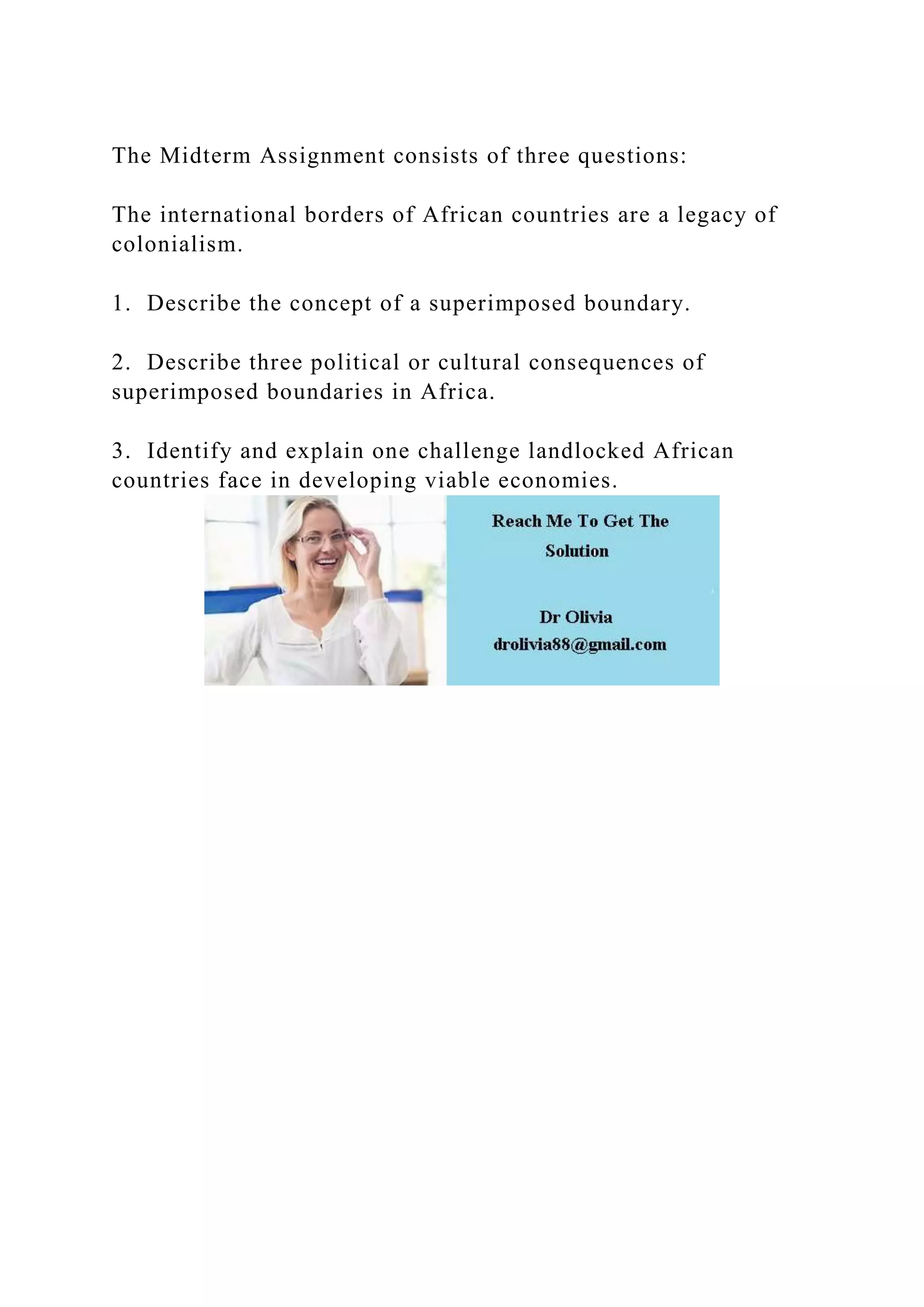 The Midterm Assignment consists of three questionsThe internati.docx