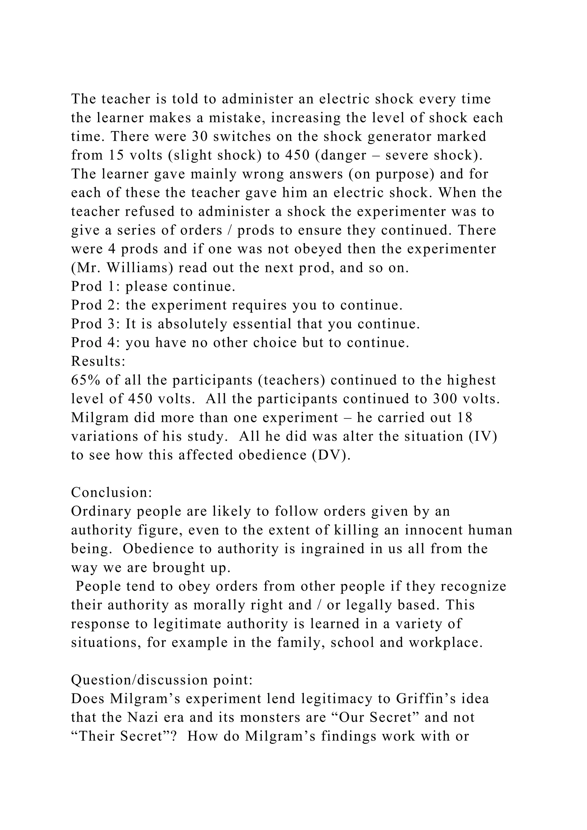 The Milgram Experimentby Saul McLeod published 2007Milgram sel.docx