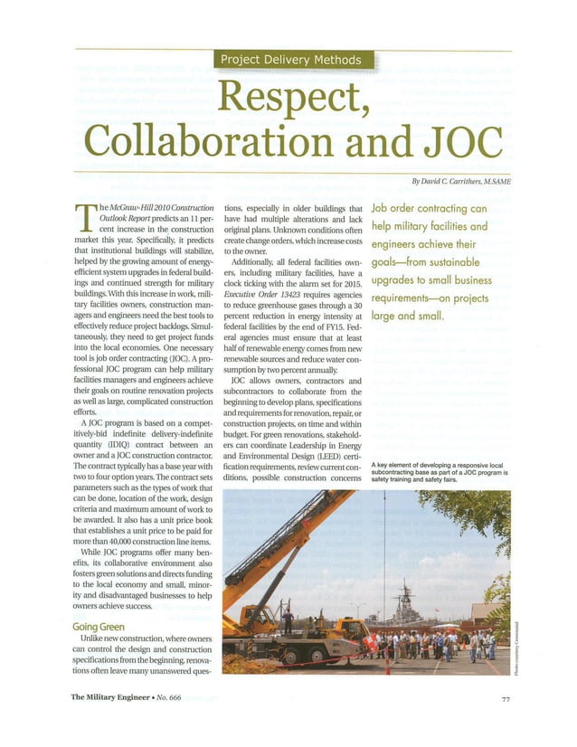 The Military Engineer - Project Delivery Methods JOC | PDF
