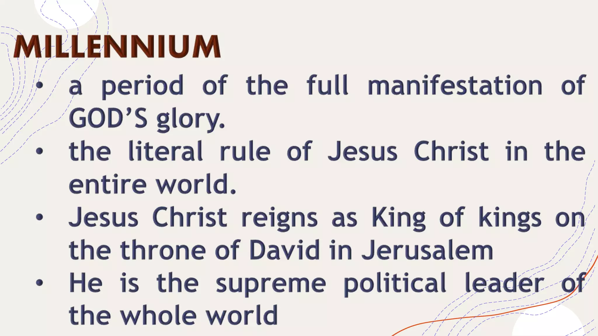 THE MILLENNIAL REIGNE OF CHRIST.pptx