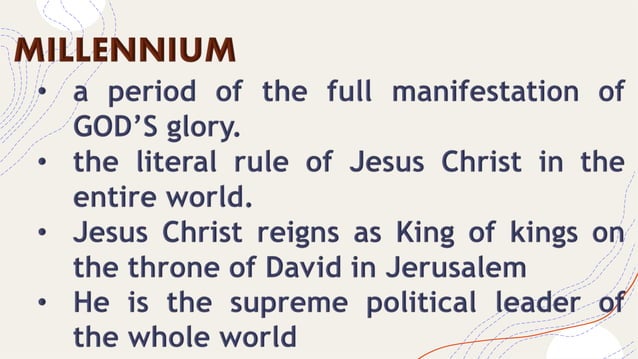 THE MILLENNIAL REIGNE OF CHRIST.pptx