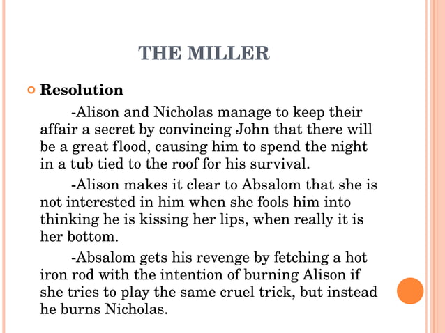 The Millers Tale | PPT