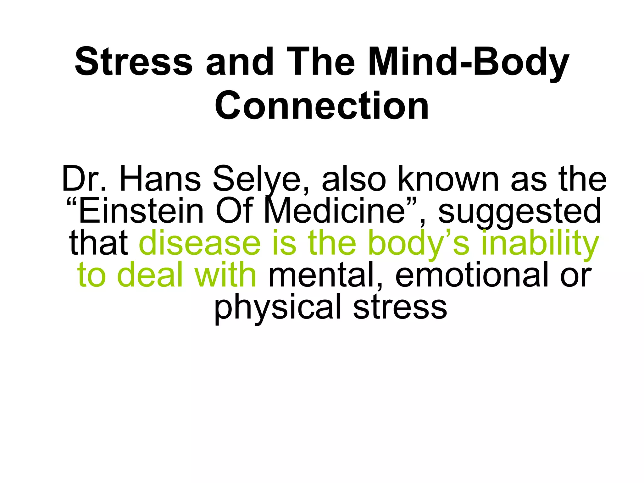 The mind body connection | PPT
