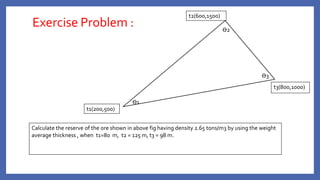 The mineral reserves & reserves estimation using triangular methods | PDF
