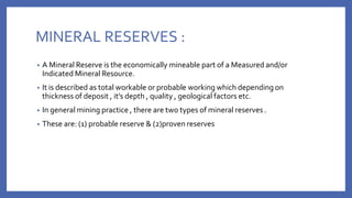 The mineral reserves & reserves estimation using triangular methods | PDF