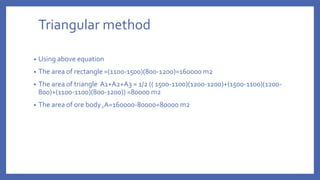 The mineral reserves & reserves estimation using triangular methods | PDF