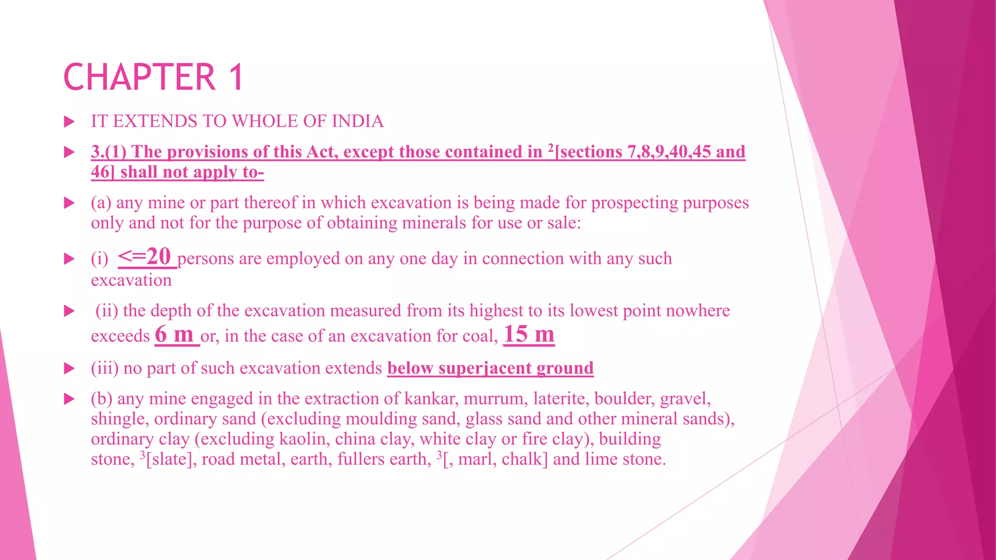 The Mines Act,1952 ppt | PPTX