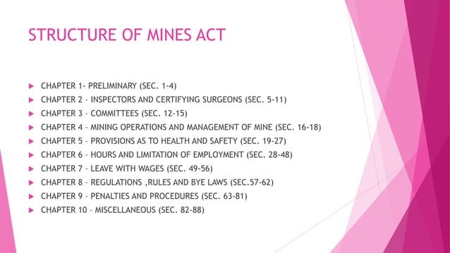 The Mines Act,1952 ppt | PPTX