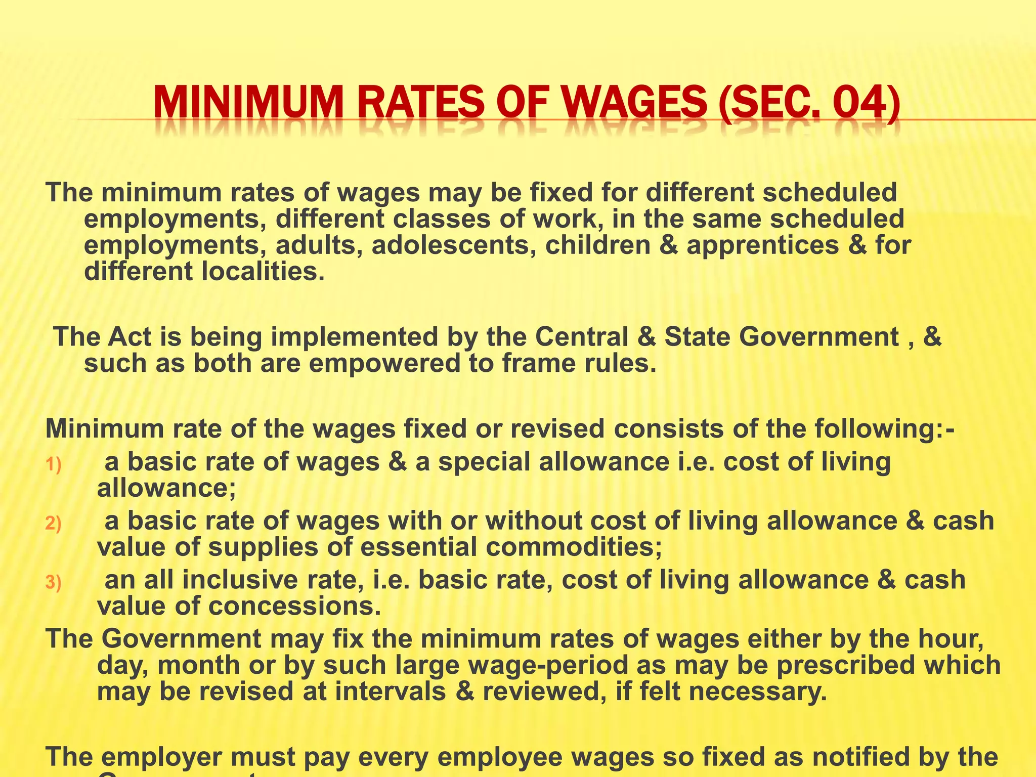 The minimum wages act , 1948 | PPT
