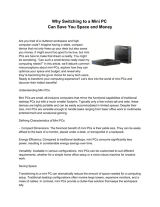 The Mini PC what they are and is it what you're looking for.pdf