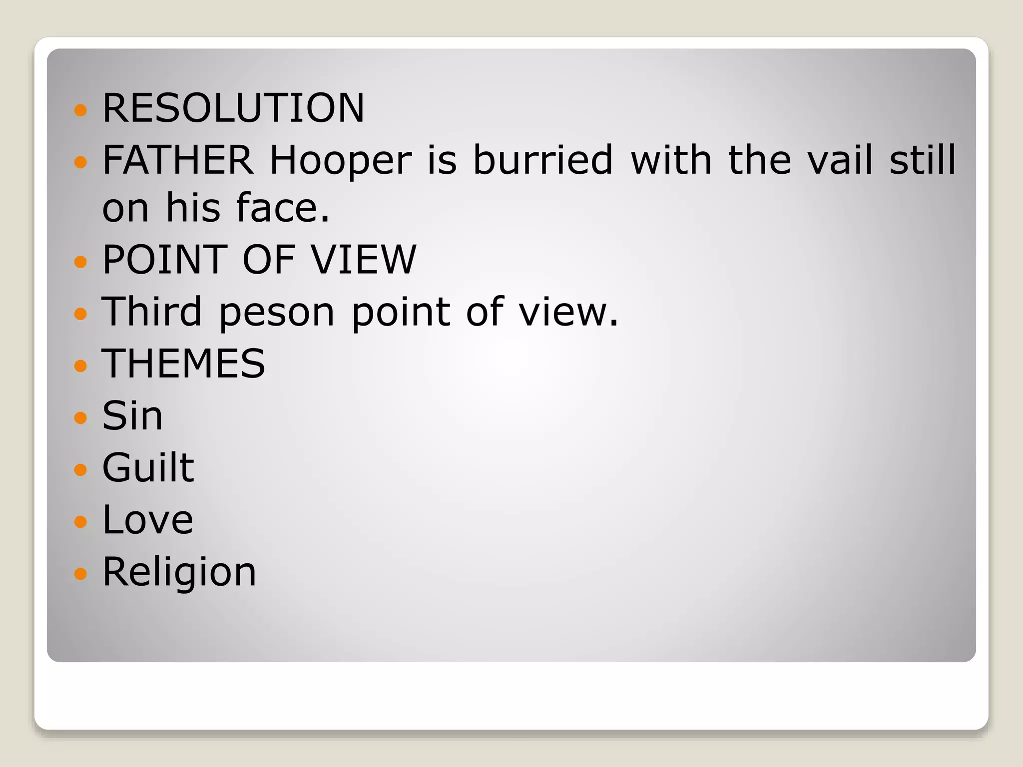 THE MINISTER´S BLACK VEIL | PPT