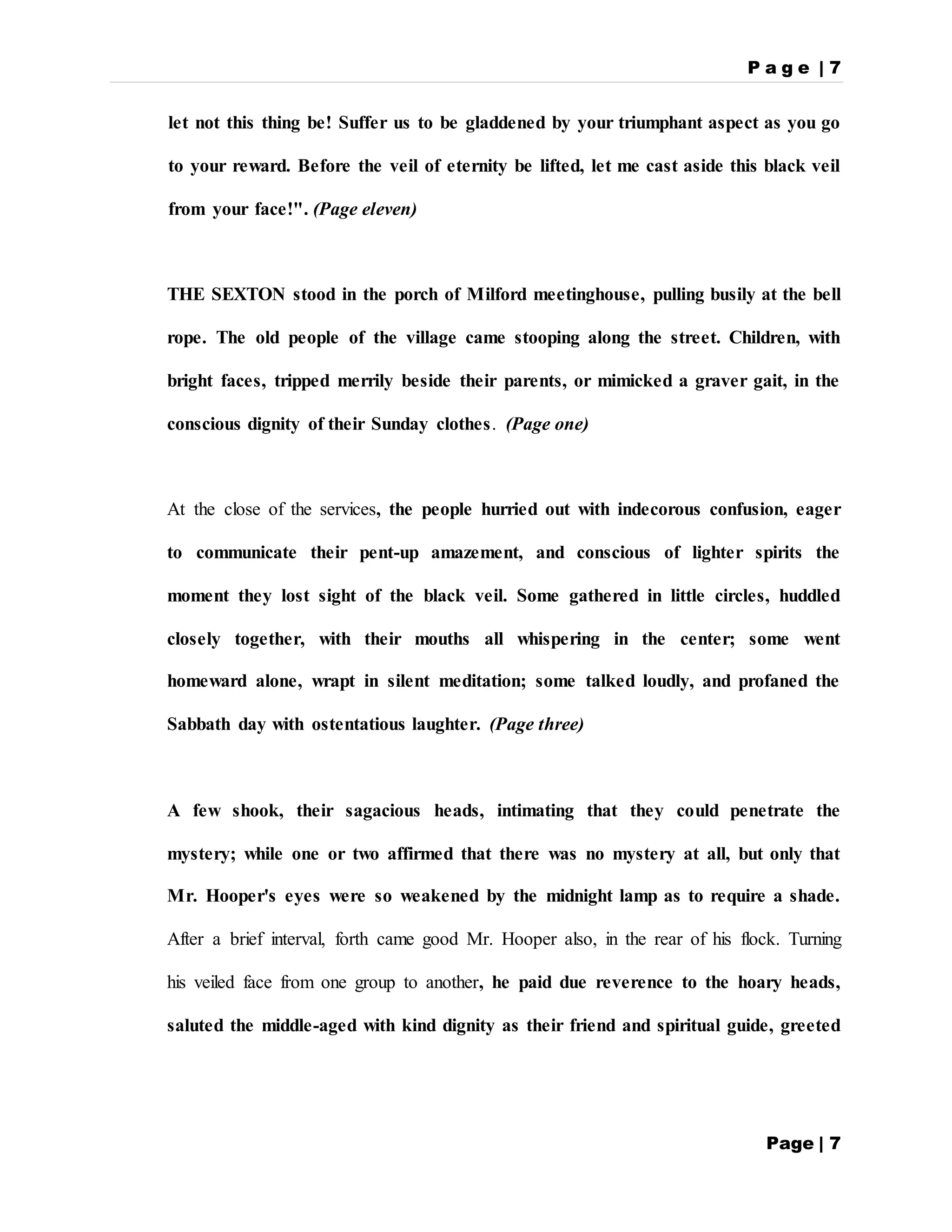 The minister's black veil analysis | DOCX