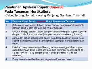 Slideshow Pupuk Super88 | The miracle of super88 | PPTX