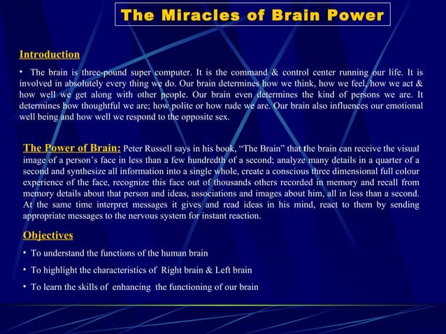 The Miracles Of Brain Power | PPT | Brain and Nervous System Disorders | Diseases and Conditions