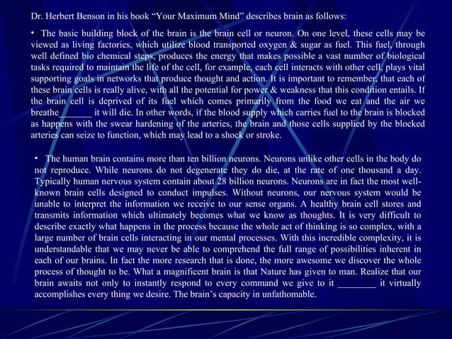 The Miracles Of Brain Power | PPT | Brain and Nervous System Disorders | Diseases and Conditions