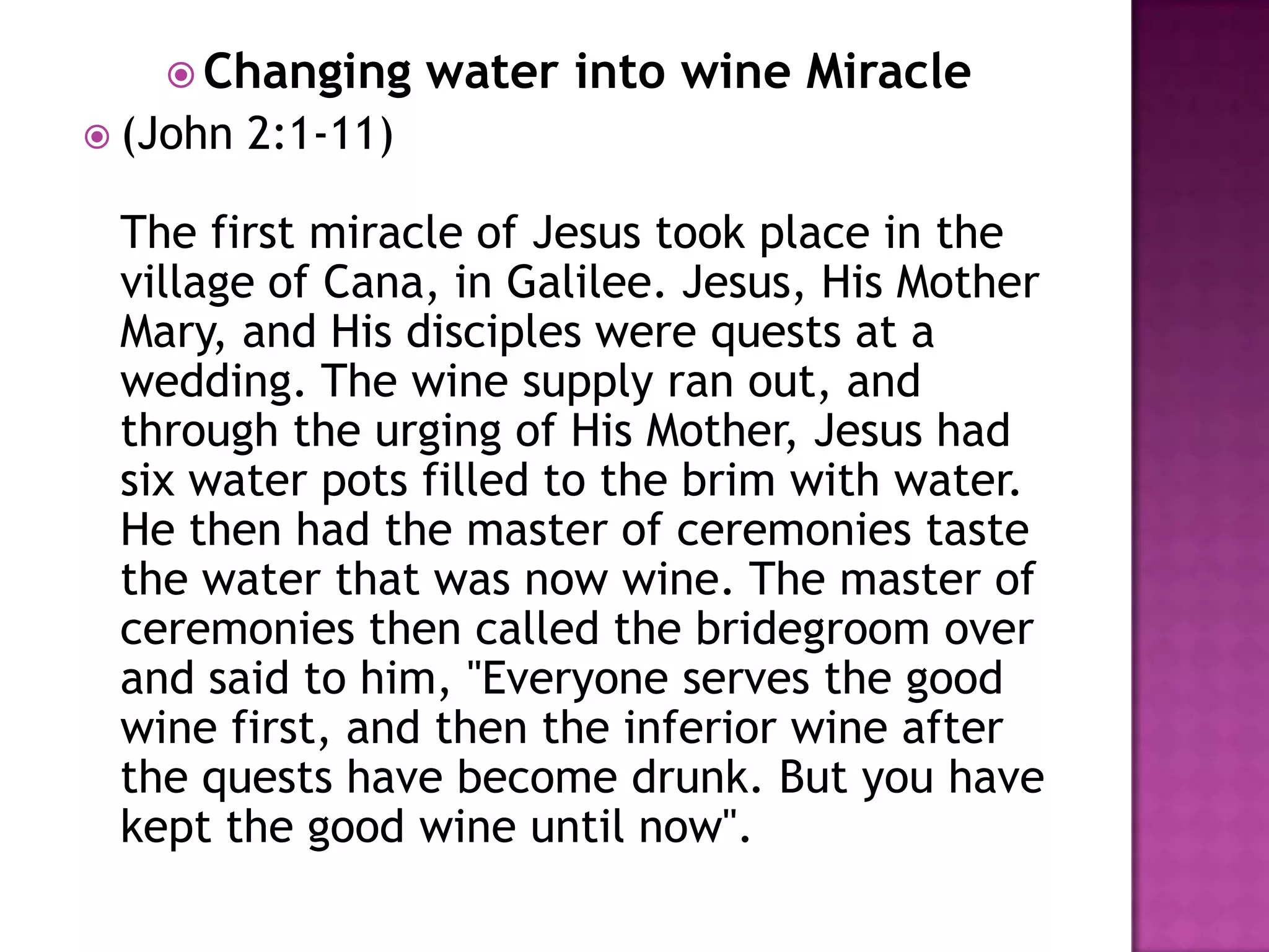 The Miracles Of Jesus Presentation | PPTX