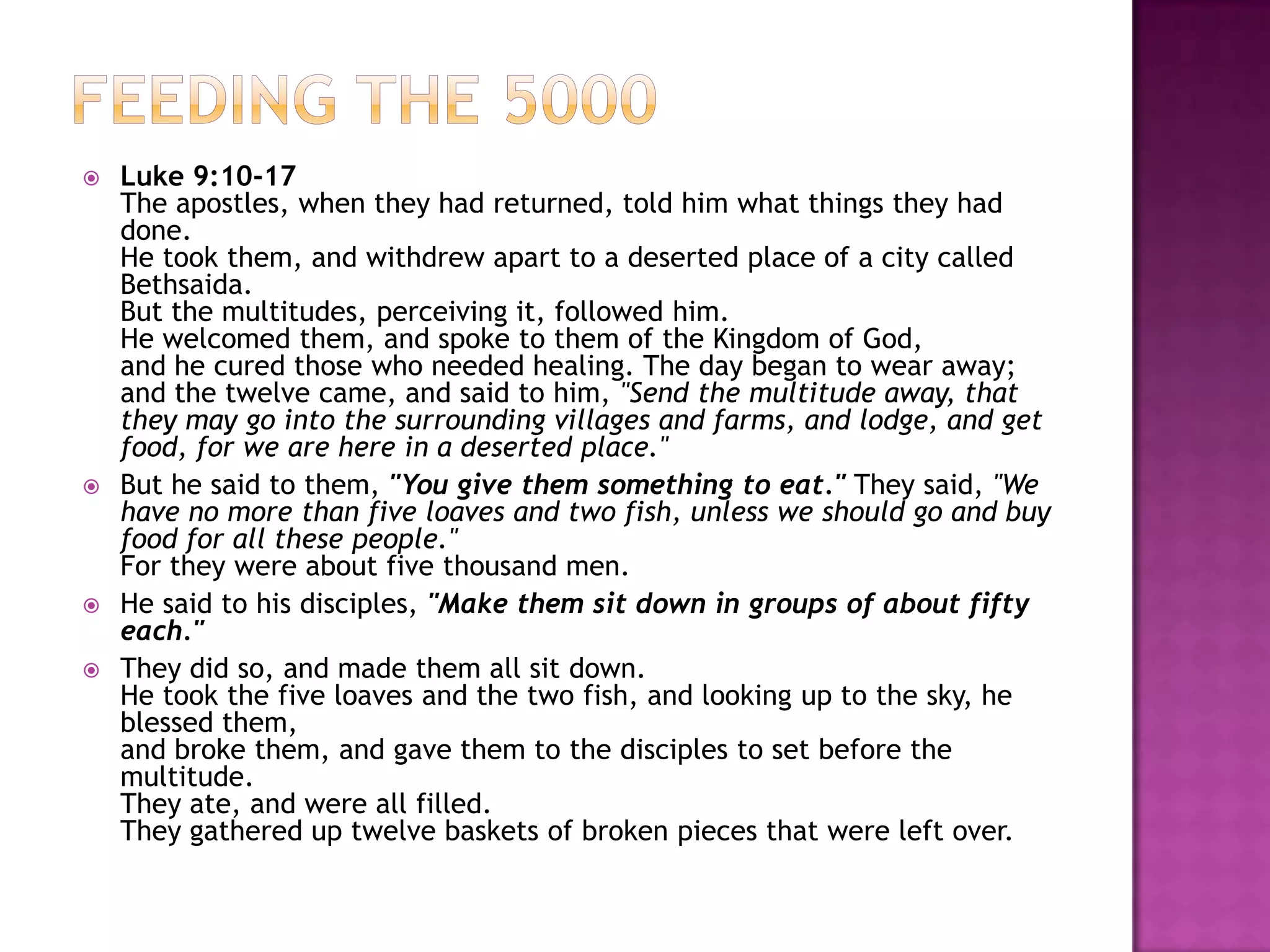 The Miracles Of Jesus Presentation | PPTX