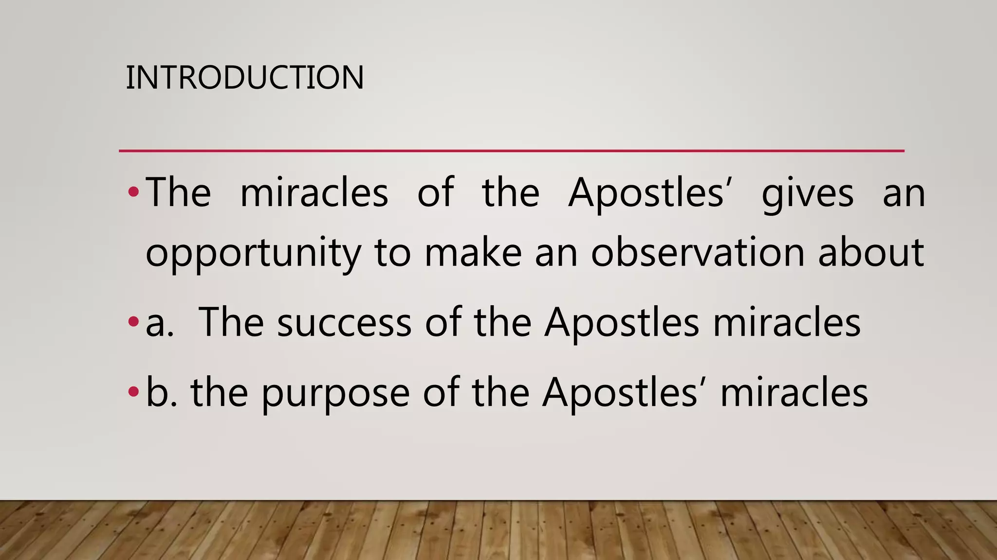 The miracles of the apostles (acts 5 | PPTX | Christianity | Religion ...