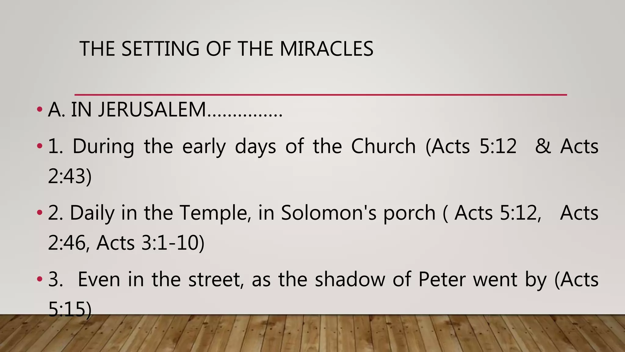 The miracles of the apostles (acts 5 | PPTX | Christianity | Religion ...