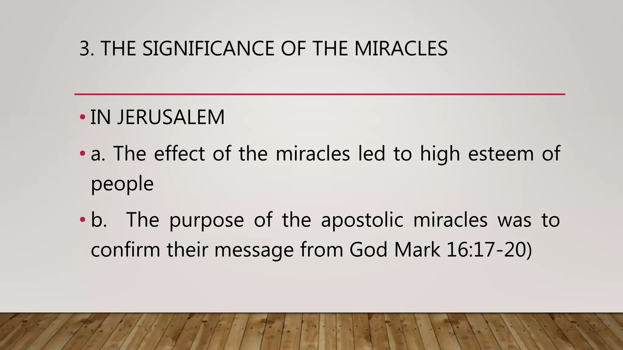 The miracles of the apostles (acts 5 | PPT