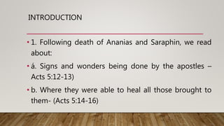 The miracles of the apostles (acts 5 | PPTX