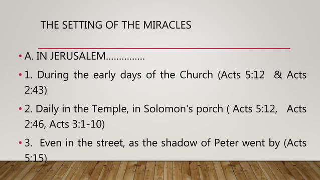 The miracles of the apostles (acts 5 | PPT