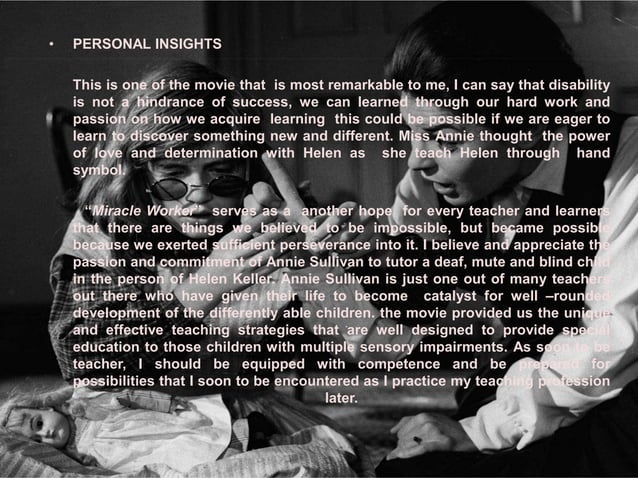 The miracle worker | PPTX | Special Needs Kids | Parenting