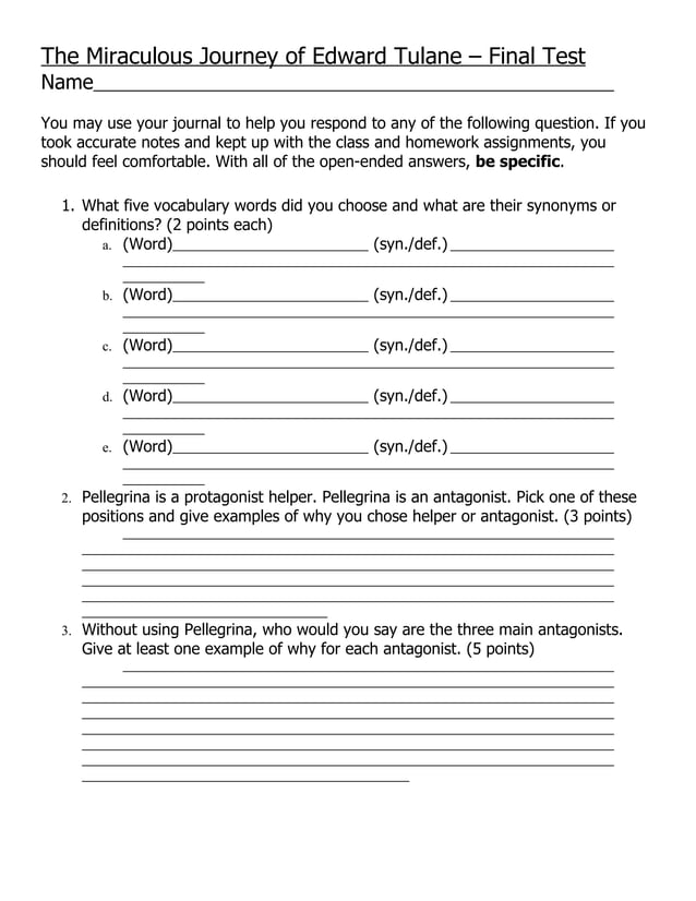 The miraculous journey of edward tulane | PDF