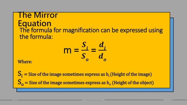 The Mirror Equation.pptx | Physics | Science